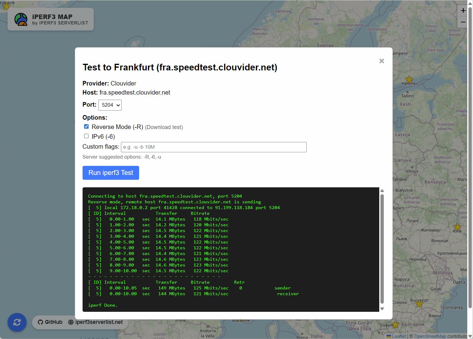 iPERF3 Server List